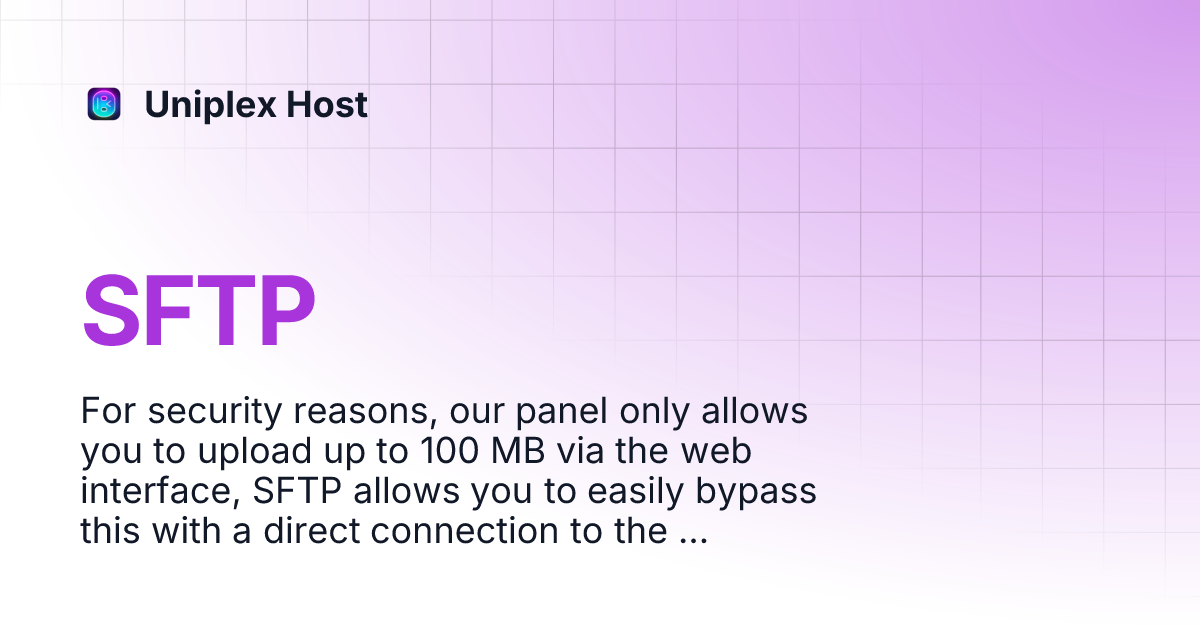 SFTP | Uniplex Host